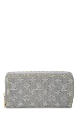 LOUIS VUITTON Monogram Denim Zippy Continental - Grey