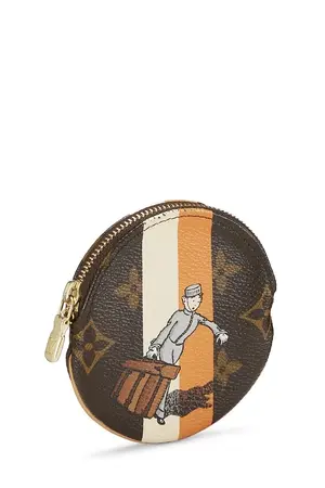 LOUIS VUITTON Monogram Canvas Groom Porte Monnaie Round