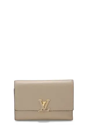 LOUIS VUITTON Taurillon Capucines Compact Wallet - Beige