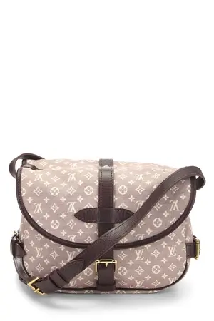 LOUIS VUITTON Burgundy Monogram Mini Lin Saumur Pm