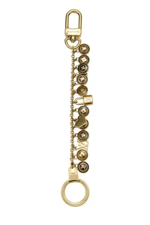 LOUIS VUITTON Gold Logo Pastilles Keychain