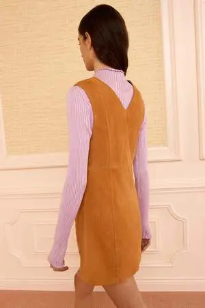 Ulla Johnson Sloane Suede Mini Dress - Cognac