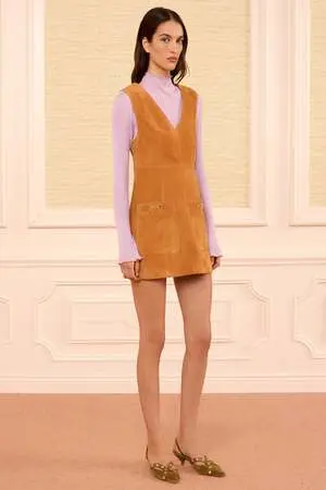 Ulla Johnson Sloane Suede Mini Dress - Cognac