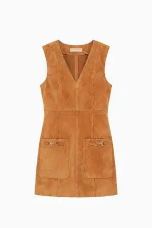 Ulla Johnson Sloane Suede Mini Dress - Cognac