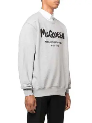 Alexander McQueen Graffiti Logo Sweatshirt - Grey
