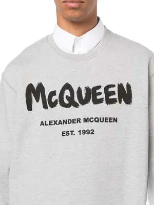 Alexander McQueen Graffiti Logo Sweatshirt - Grey