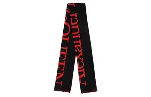Alexander McQueen Ss24 Scarf 'black Red