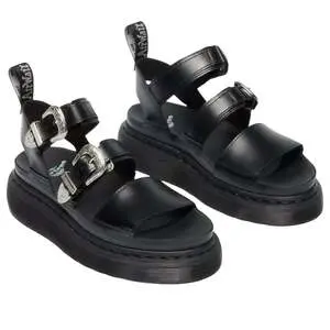 Dr. Martens Gryphon Quad Leather Gladiator Platform Sandals - Black Altas