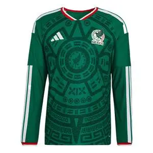 Adidas Mexico 26 Home Authentic Long Sleeve Jersey - Bold Green