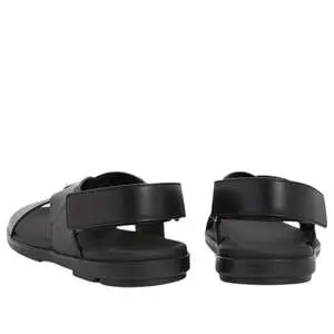 Prada Crisscross Leather Sandals - Black