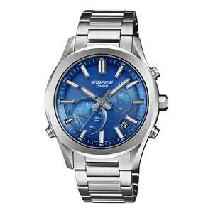 Casio Edifice Chronograph Watch With Solar Power And Bluetooth Connectivity - Silver/blue