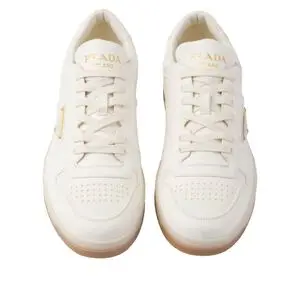 Prada Downtown Nappa Leather Sneakers - Ivory