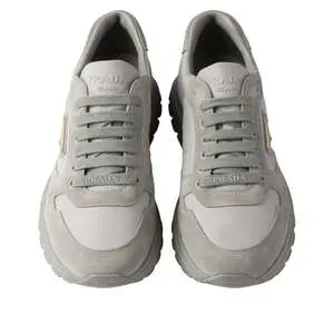 Prada Re-nylon And Suede Sneakers - Cloudy Gray