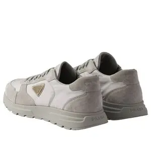 Prada Re-nylon And Suede Sneakers - Cloudy Gray