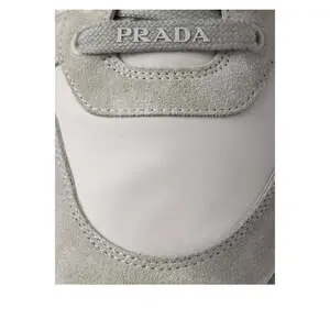 Prada Re-nylon And Suede Sneakers - Cloudy Gray