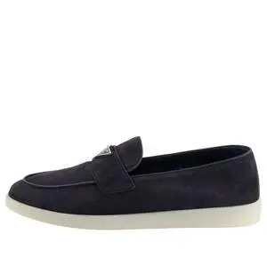 Prada Suede Logo Loafer - Navy