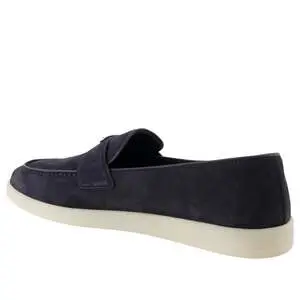 Prada Suede Logo Loafer - Navy