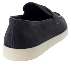 Prada Suede Logo Loafer - Navy