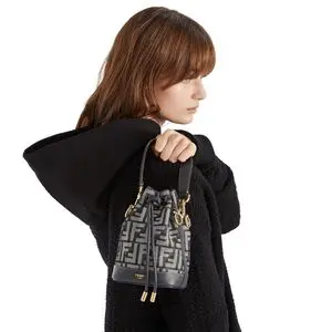 Fendi Mon Tresor Ff Jacquard Mini Bucket Bag