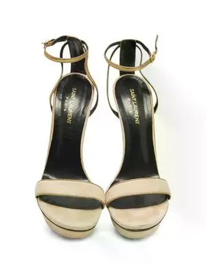 Saint Laurent Amber Suede Heeled Sandals