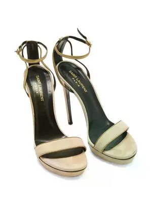 Saint Laurent Amber Suede Heeled Sandals