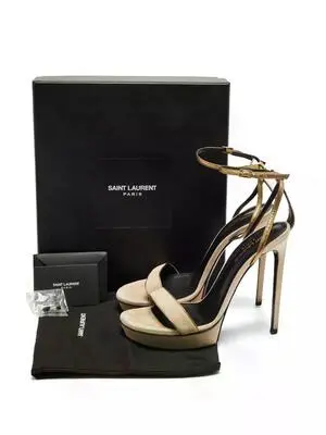 Saint Laurent Amber Suede Heeled Sandals