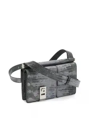 FERRAGAMO Multi-pocket Lizard-embossed Leather Crossbody Bag