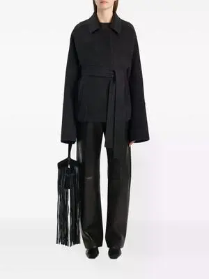 Khaite Alder Belted Wool Jacket - Grey