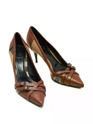 Burberry Check-pattern Buckled Stiletto Pumps