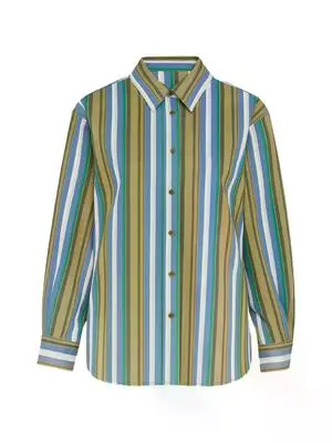 THE FRANKIE SHOP Striped Long Sleeve Shirt - Green