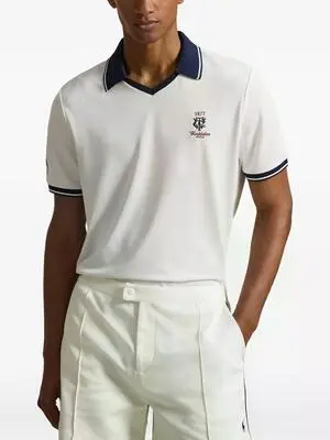 Polo Ralph Lauren X Wimbledon Striped Trim Logo Patch Polo Shirt