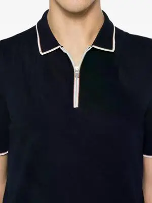 GRAN SASSO Zip-fastening Contrast-trim Polo Shirt
