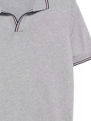 GRAN SASSO Stripe-trim V-neck Polo Shirt