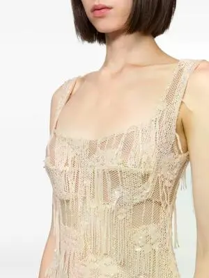 ATU BODY COUTURE Cream Sequin Embellished Bodysuit