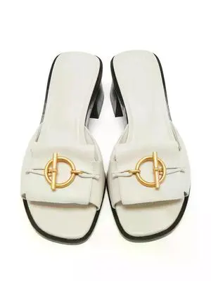 Hermès Leather Sandals With Gold-tone Chain Detail