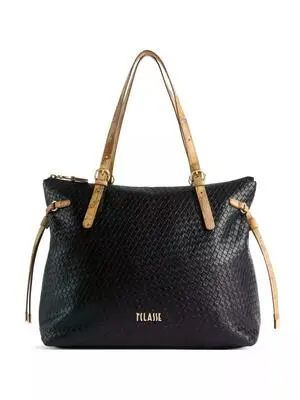 ALVIERO MARTINI 1° CLASSE Woven Effect Tote Bag - Black