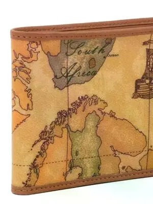 ALVIERO MARTINI 1° CLASSE Map-print Leather Wallet