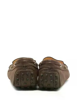 TOD'S Leather Slip-on Loafers With Bow Detailing