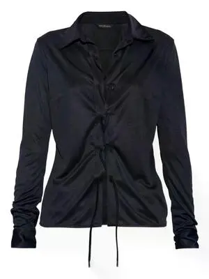 Balenciaga Lace-up Slim-fit Shirt - Black