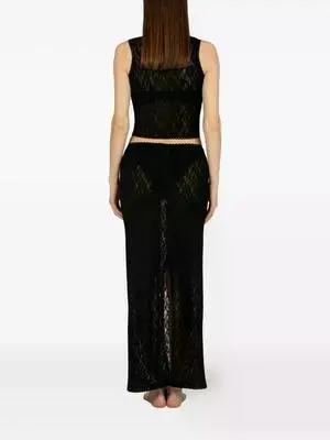 PARAMIDONNA Lace-knit Beachwear Set - Black