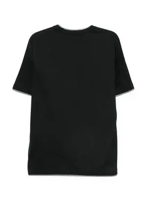 GRAN SASSO Layered-effect Cotton T-shirt - Black
