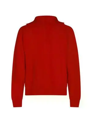 JIL SANDER Ribbed Half-zip Wool Sweater