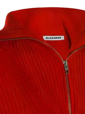 JIL SANDER Ribbed Half-zip Wool Sweater