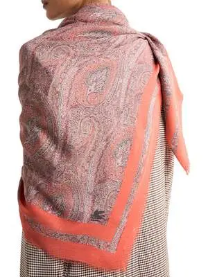 Etro Modal Shawl With Floral Paisley Pattern - Multicolor