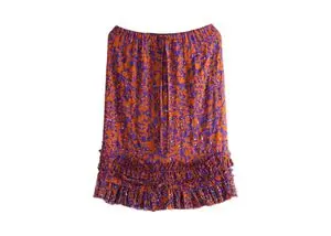 Dries Van Noten Dotted Squiggle Print Scotts Embellished Skirt