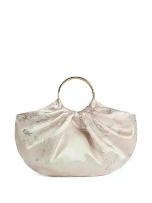 ALVIERO MARTINI 1° CLASSE Geo Map Pleated Tote Bag - Neutrals