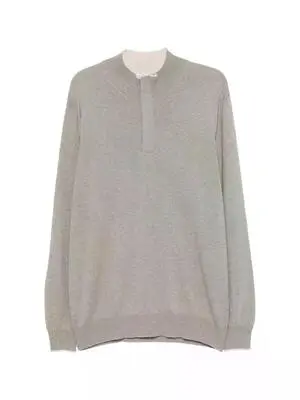 GRAN SASSO Wool Quarter-zip Jumper With Contrast Trim