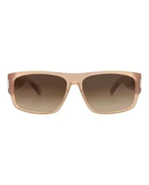 Saint Laurent Squareframe Recycled Acetate Sunglasses Orange Orange Brown - Multicolor