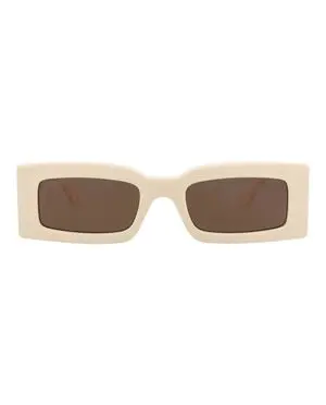 Gucci Squareframe Recycled Acetate Sunglasses Ivory Ivory Brown - Multicolor