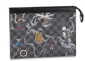 LOUIS VUITTON Pochette Voyage Damier Graphite Map Mm